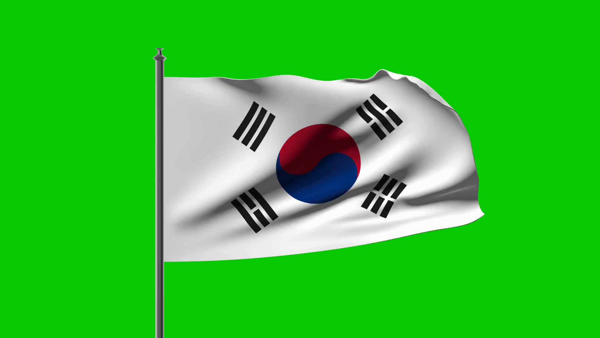 South Korea Flag Waving Animation On Green Stock Motion Graphics SBV ...