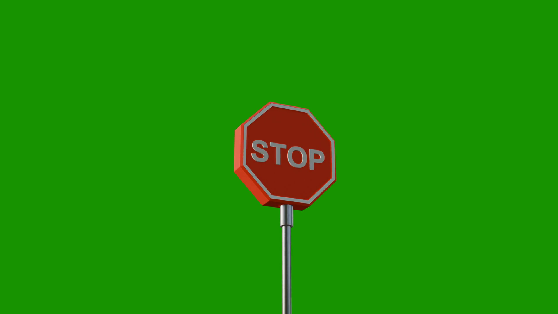 3d Stop Sign Animation On Green Background Stock Motion Graphics SBV ...