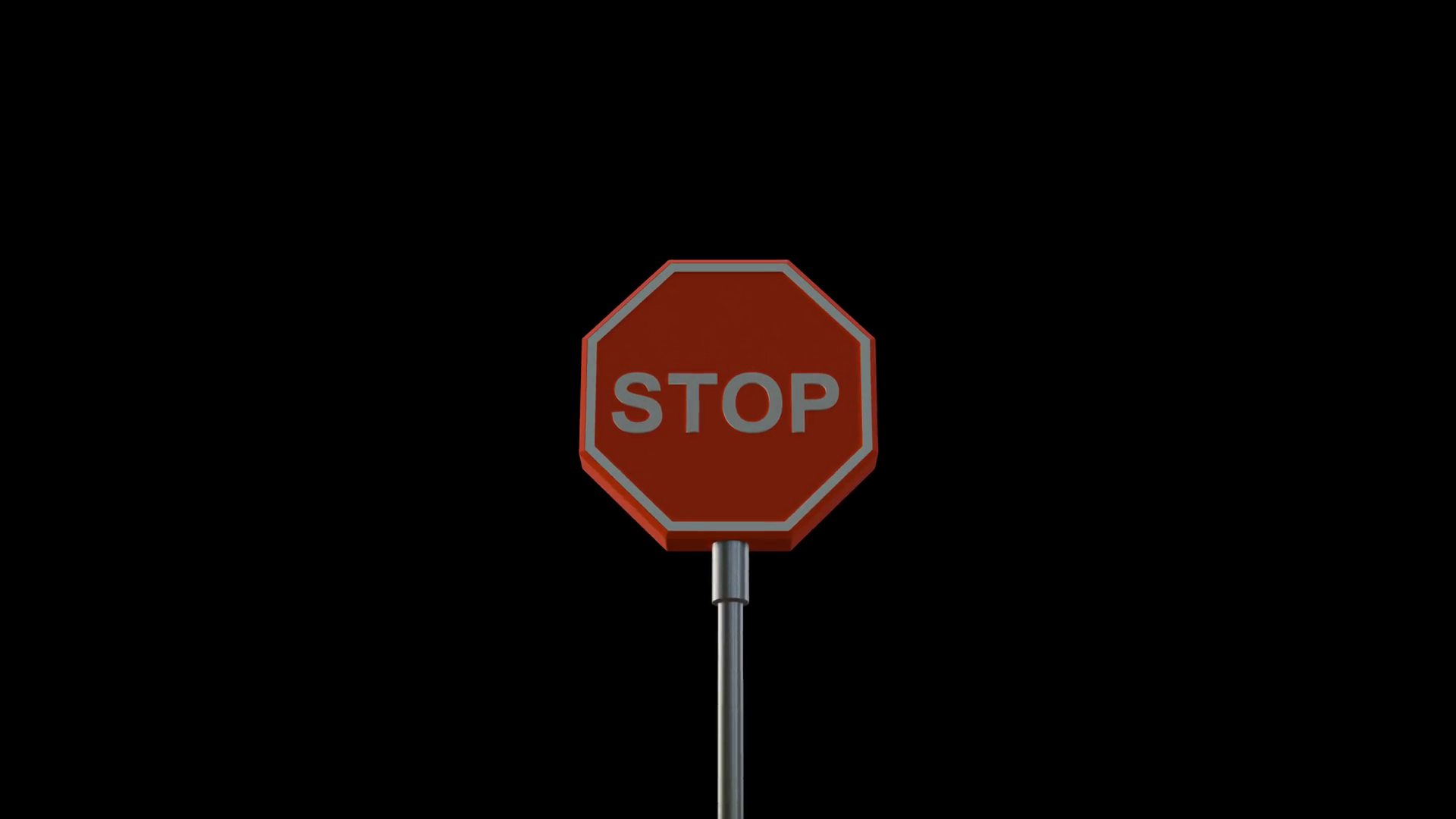 3d Stop Sign Animation On Dark Background Stock Motion Graphics SBV ...