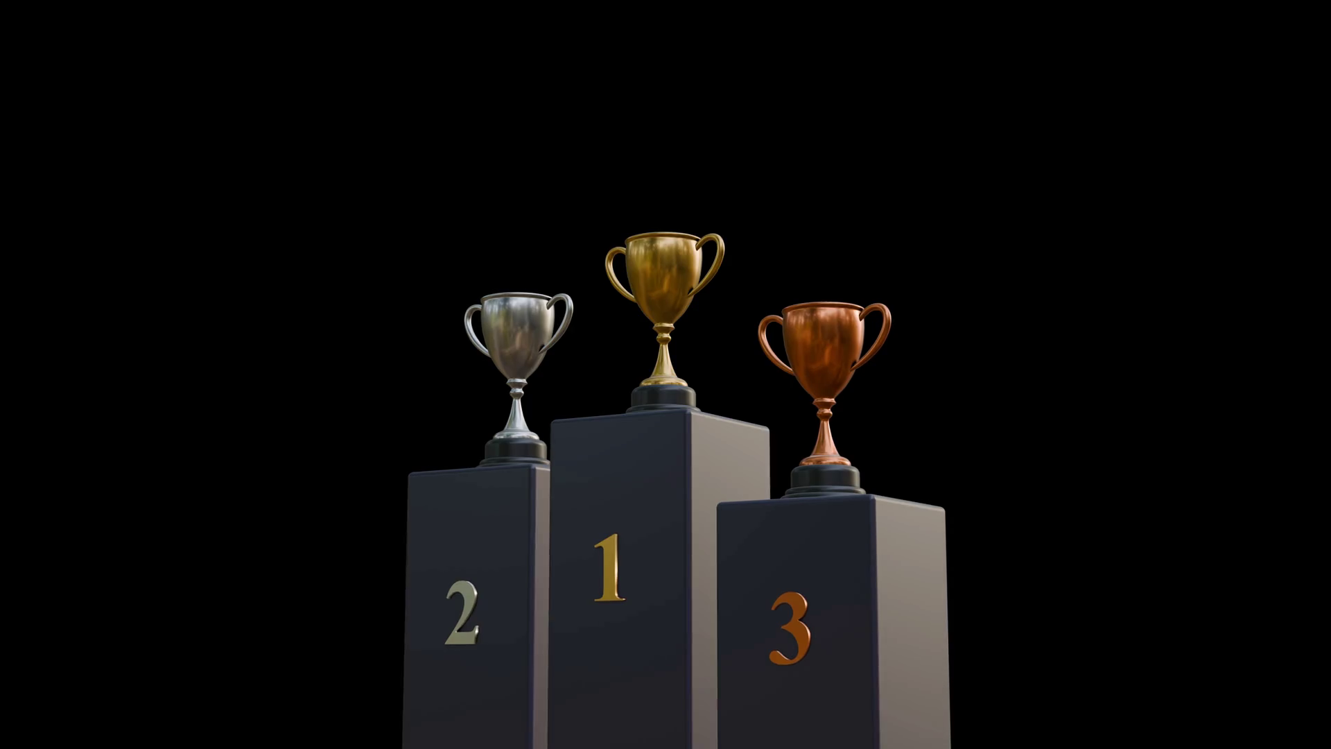 1st 2nd 3rd Award Winner Trophy On Black Stock Motion Graphics SBV ...