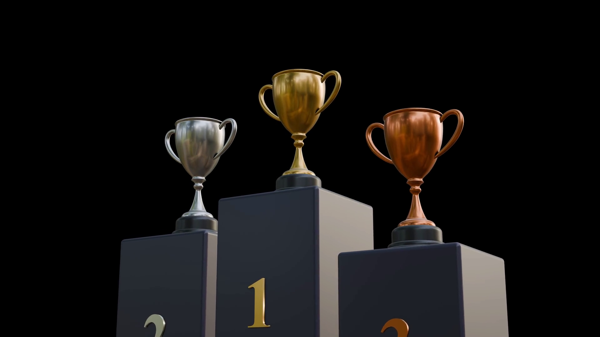 1st 2nd 3rd Award Winner Trophy On Black Stock Motion Graphics SBV ...