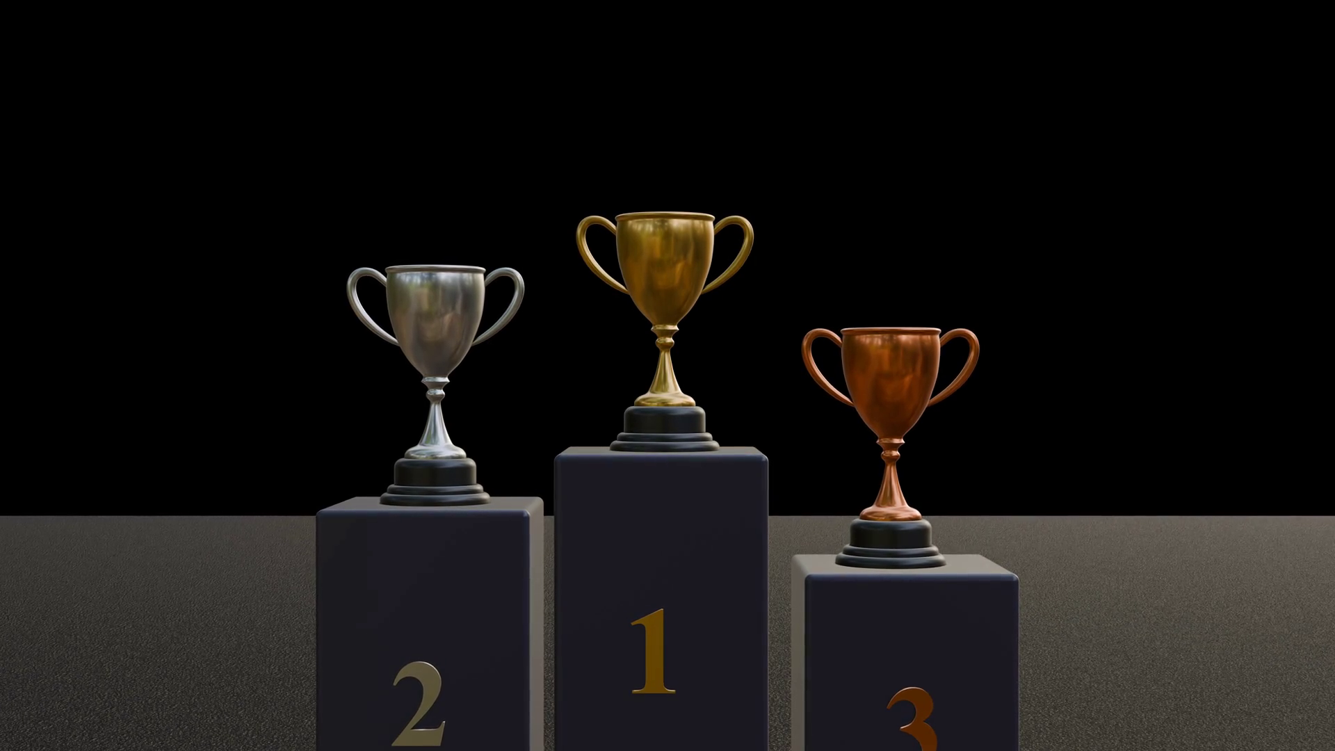 1st 2nd 3rd Award Winner Trophy On Black Stock Motion Graphics SBV ...