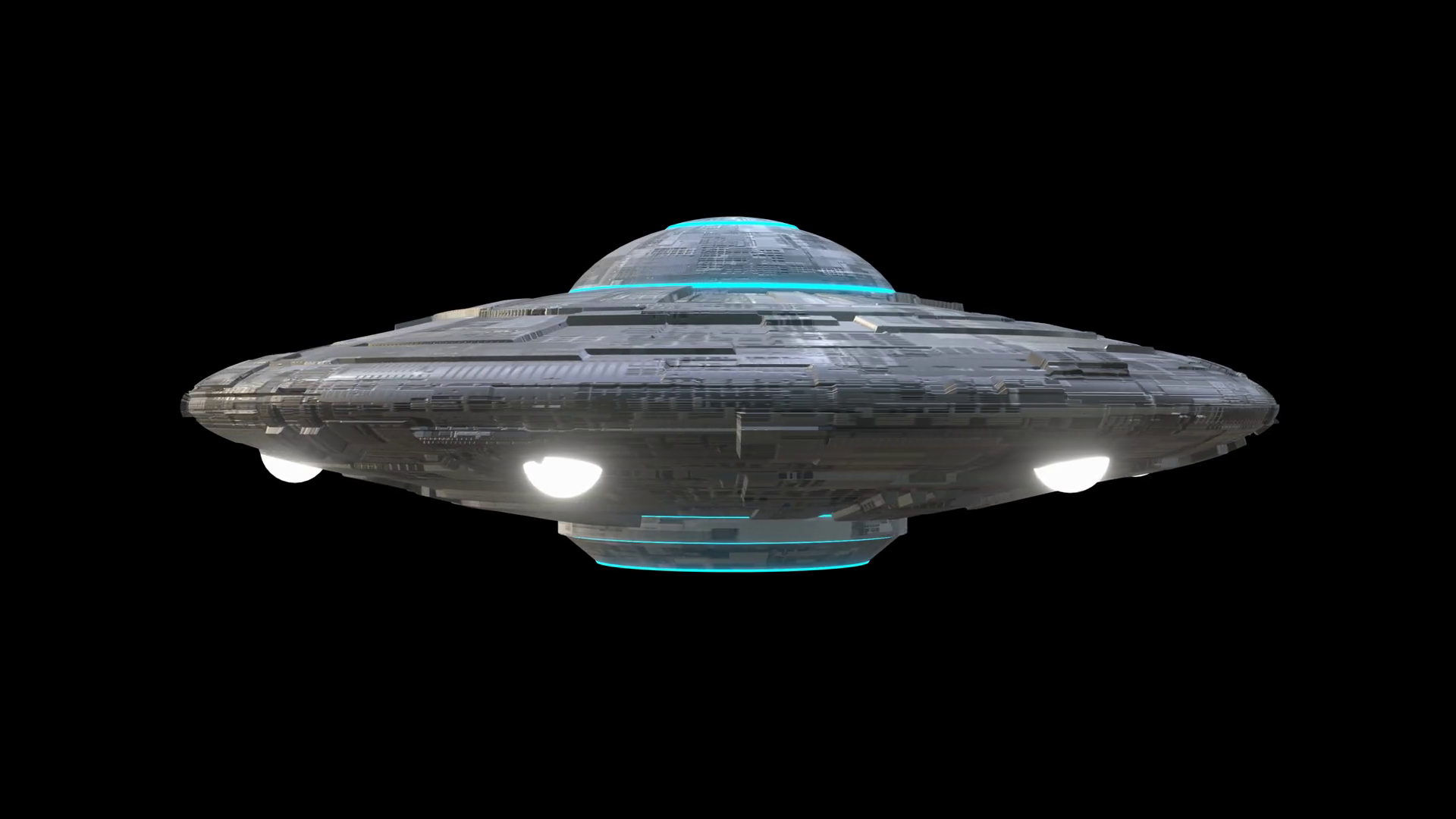 Flying Saucer Rotate Animation Realistic Ufo Stock Motion Graphics SBV ...