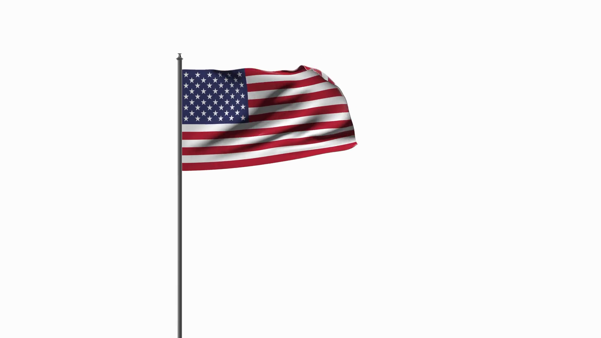 American Flag Waving Animation On White Stock Motion Graphics SBV ...