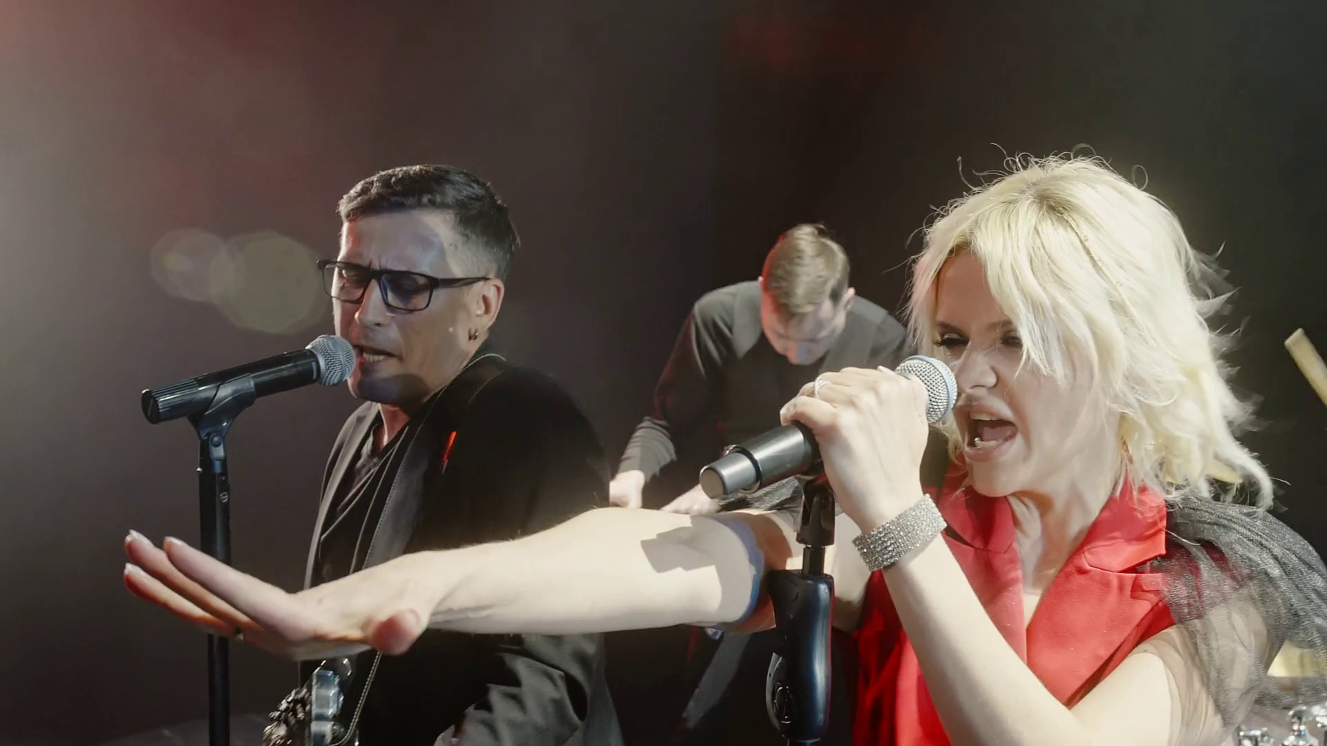 Male Female Singers Are Singing On Stage Man Stock Footage SBV ...