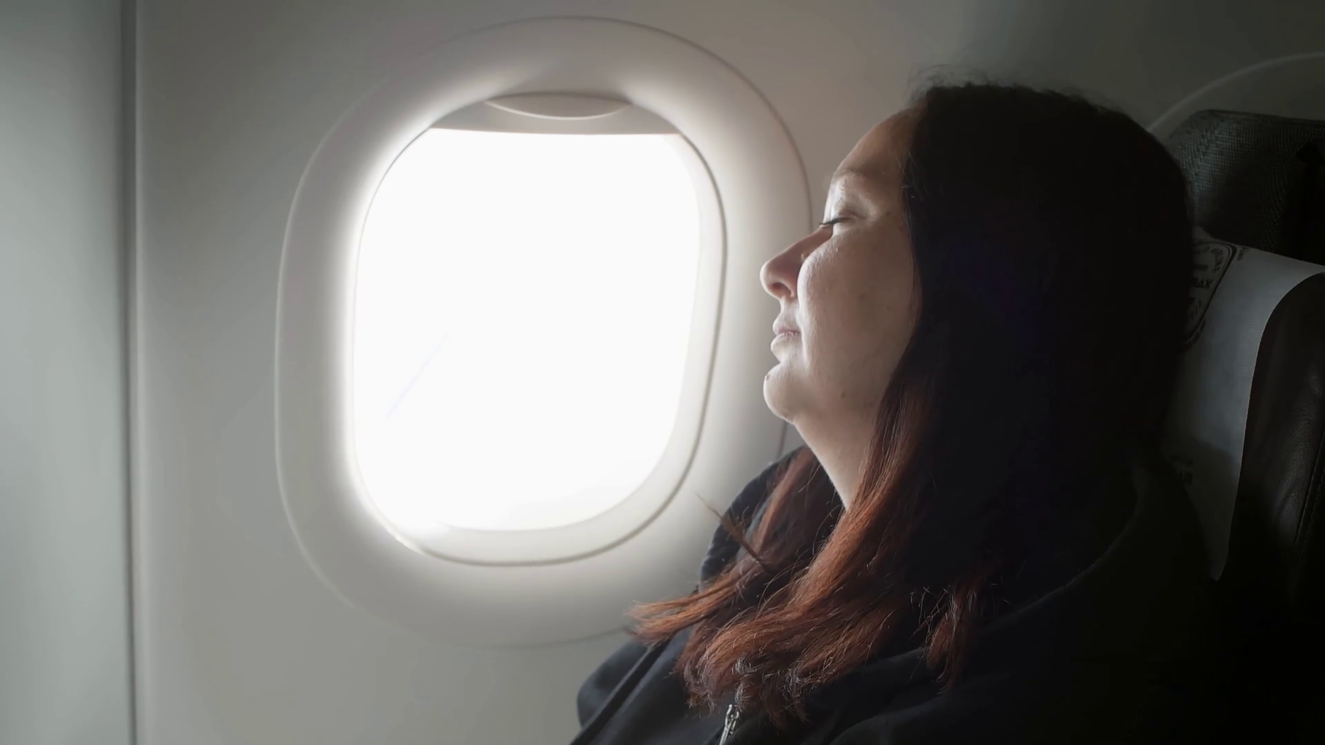 Handheld Shot Of Woman Sleeping Window Stock Footage SBV-348449566 ...