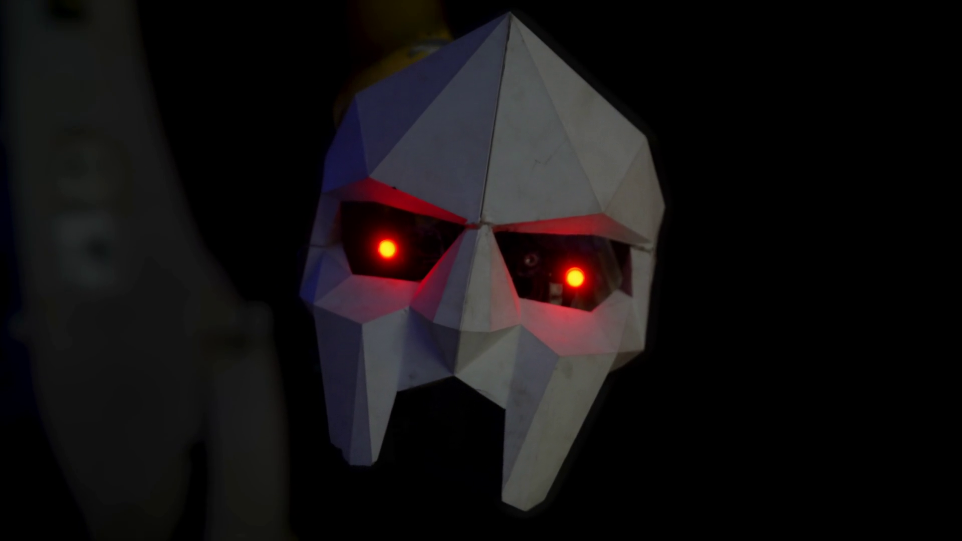 Closeup Of Spooky Robot With Red Glowing Stock Footage SBV-348553145 ...
