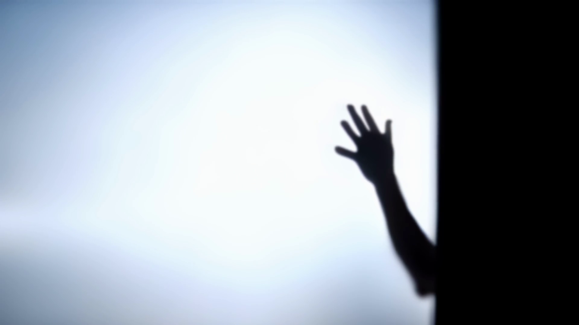 Shadow Of Spooky Hand Behind Frosted Glass Stock Footage SBV-348558724 ...