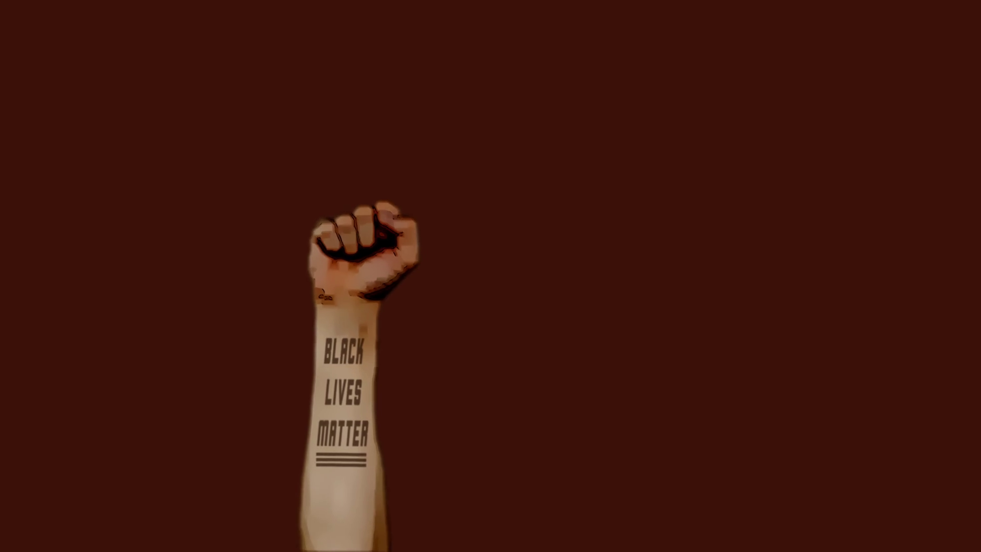 Clenched fist of protester with inscription black lives matter BLM ...