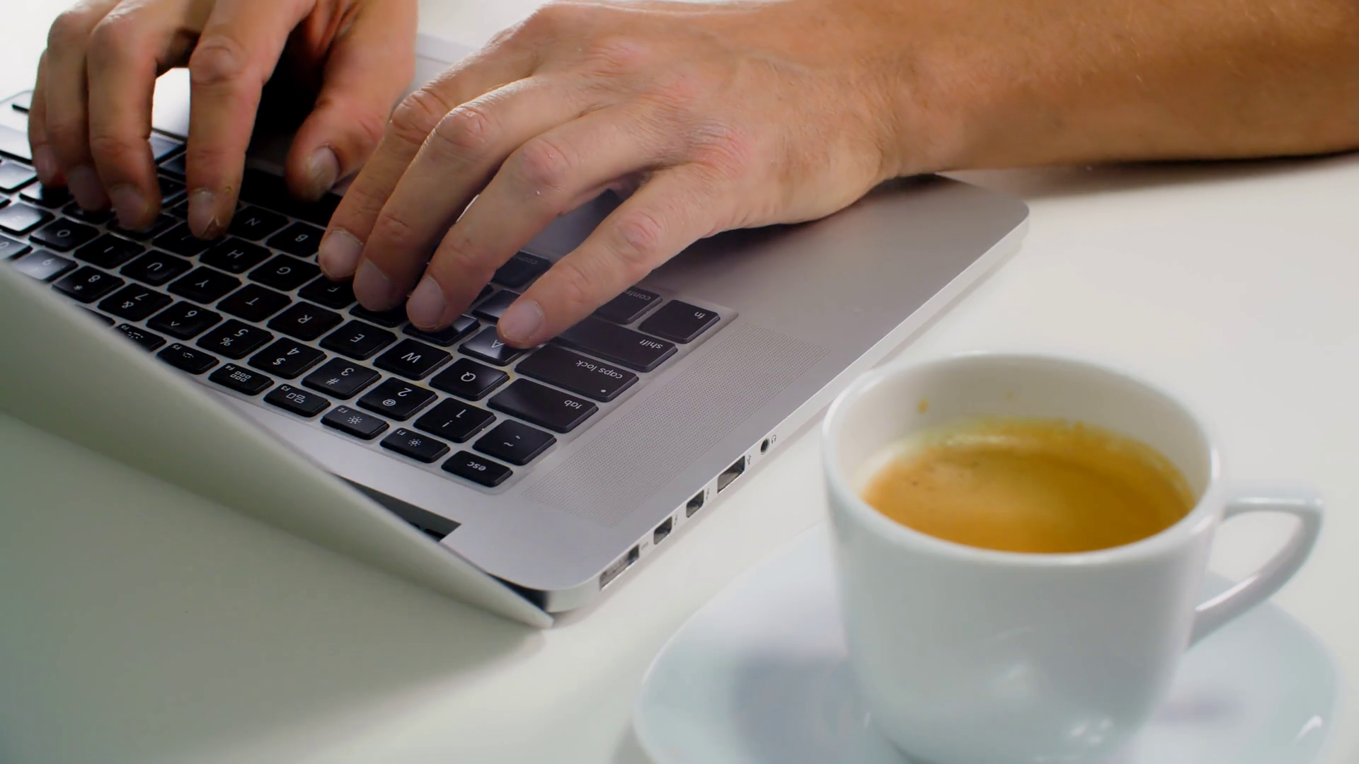 Close-up View Of Man Typing On Computer Stock Footage SBV-338903989 ...