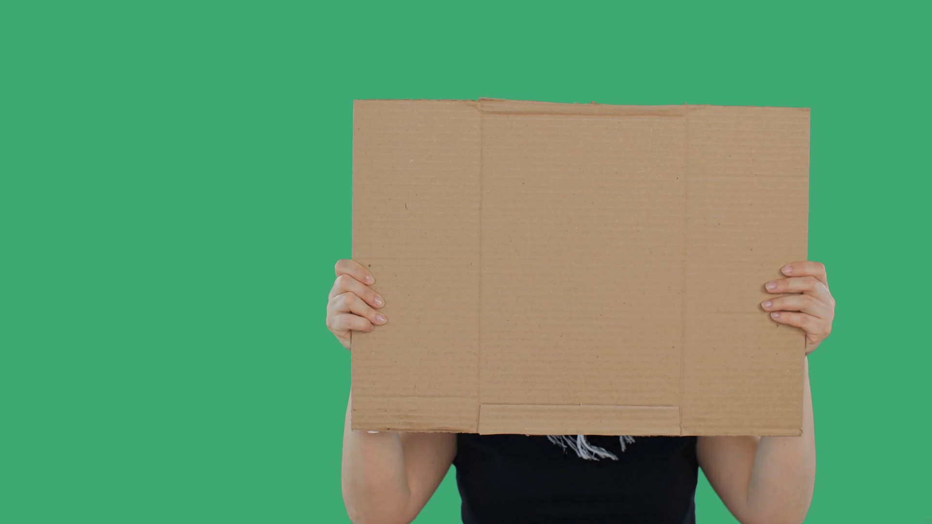 Empty Cardboard On Green Chroma Key Stock Footage SBV-338493349 ...