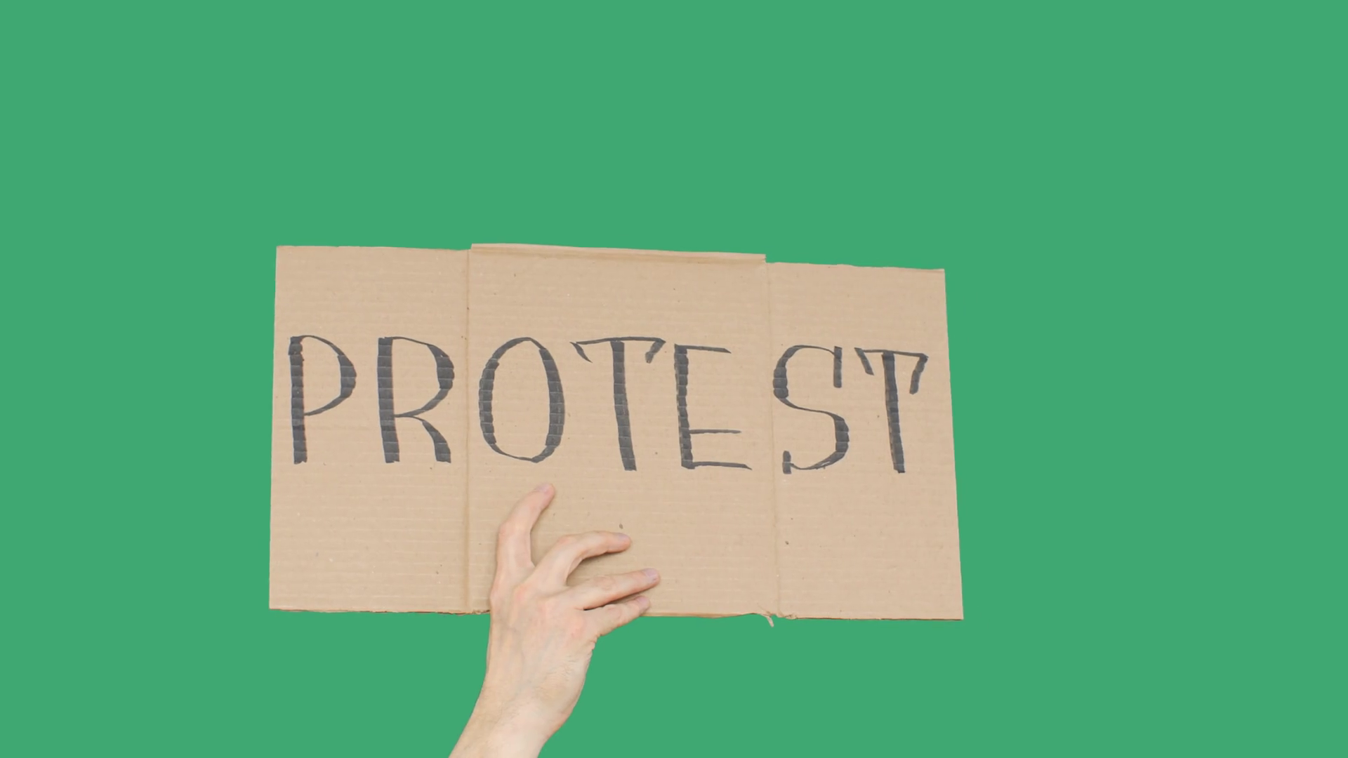 Protest Sign In Hand Closeup On Greenscreen Stock Footage SBV-338582827 ...