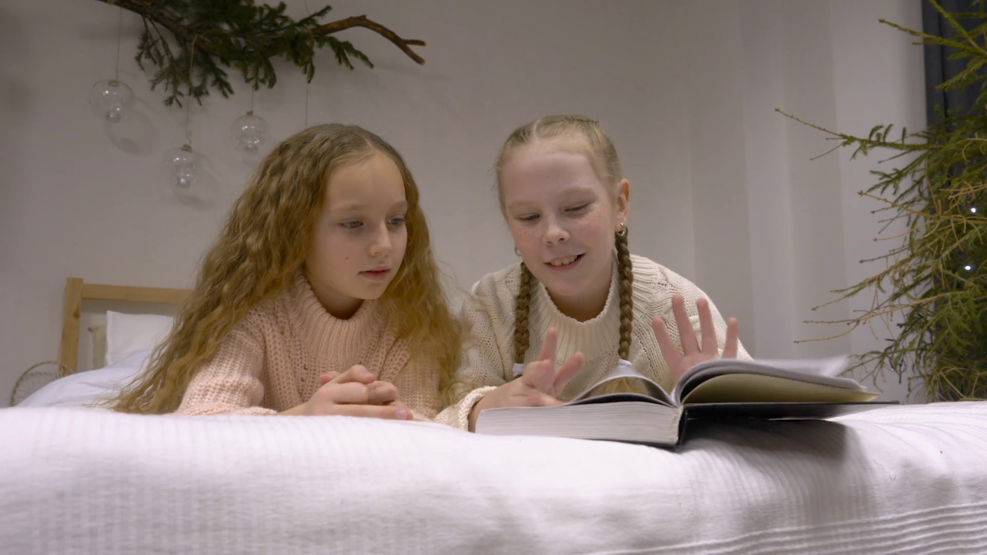 Teenage Girls Reading Book Together In Cozy Stock Footage SBV-330990934 ...
