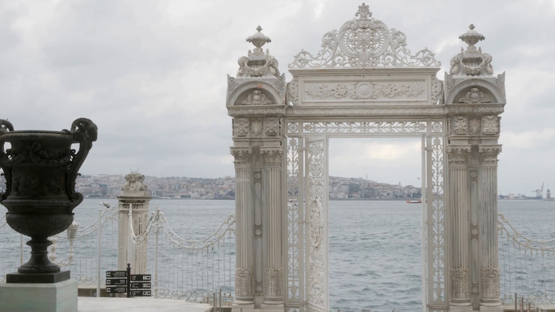 White Dolmabahche Palace Gate With Amazing Stock Footage SBV-346499801 ...