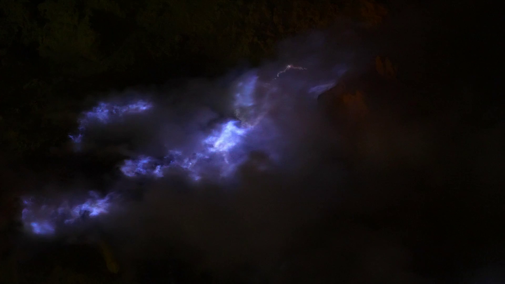 Blue Sulfur Flames In Kawah Ijen Volcano Stock Footage SBV-352203474 ...