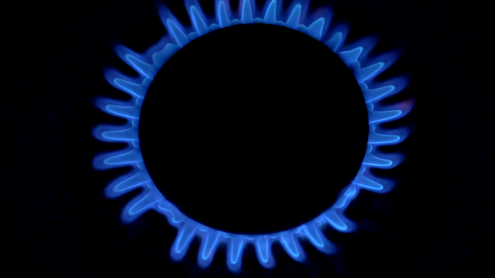 Gas-ring Stove With Blue Flame On Black Stock Footage SBV-352222669 ...