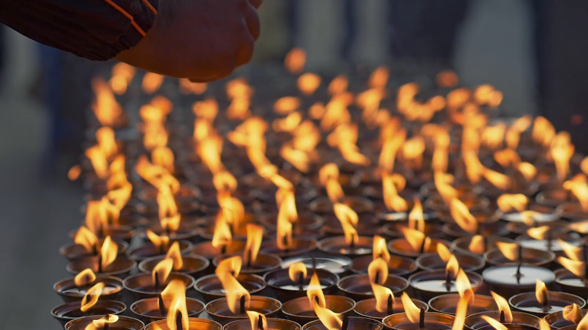 Man Prayer Warming Hands Over Candles Hands Stock Footage SBV-352361273 ...