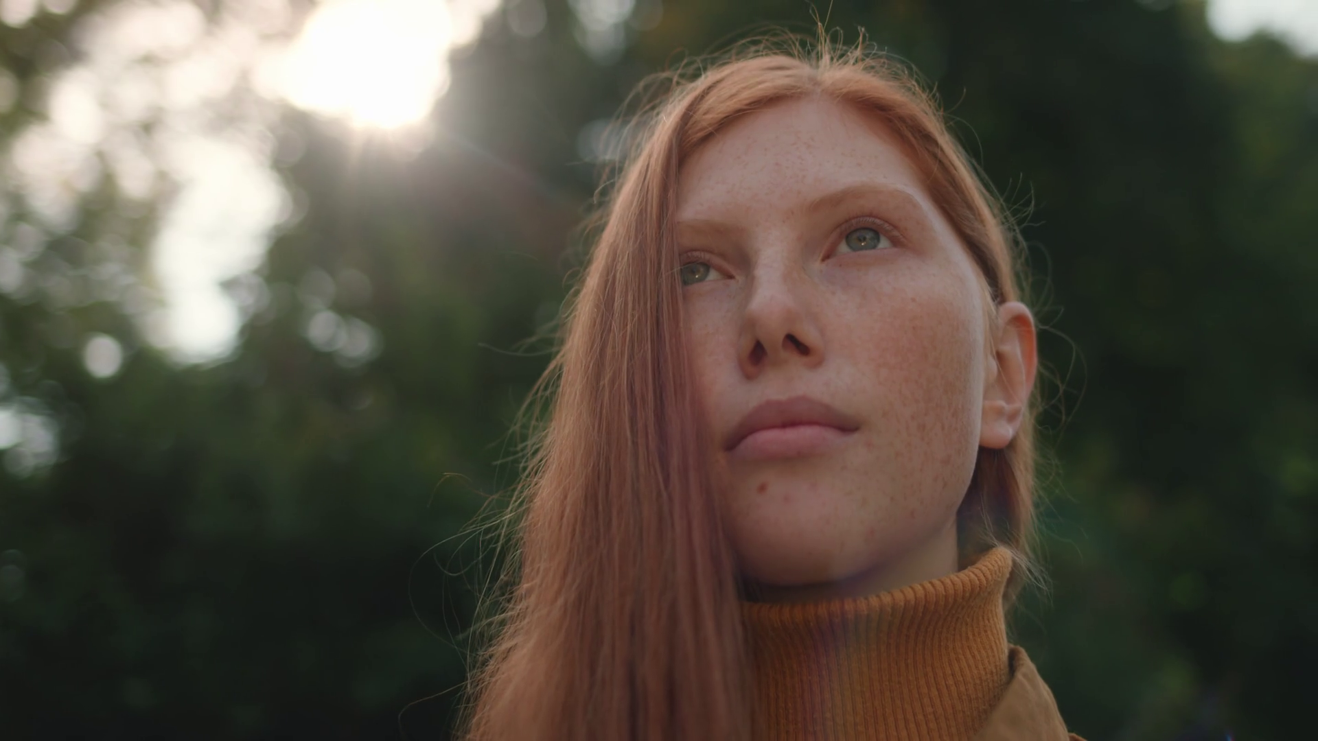 Portrait Of Dreamy Red Haired Girl With Stock Footage SBV-347169182 ...