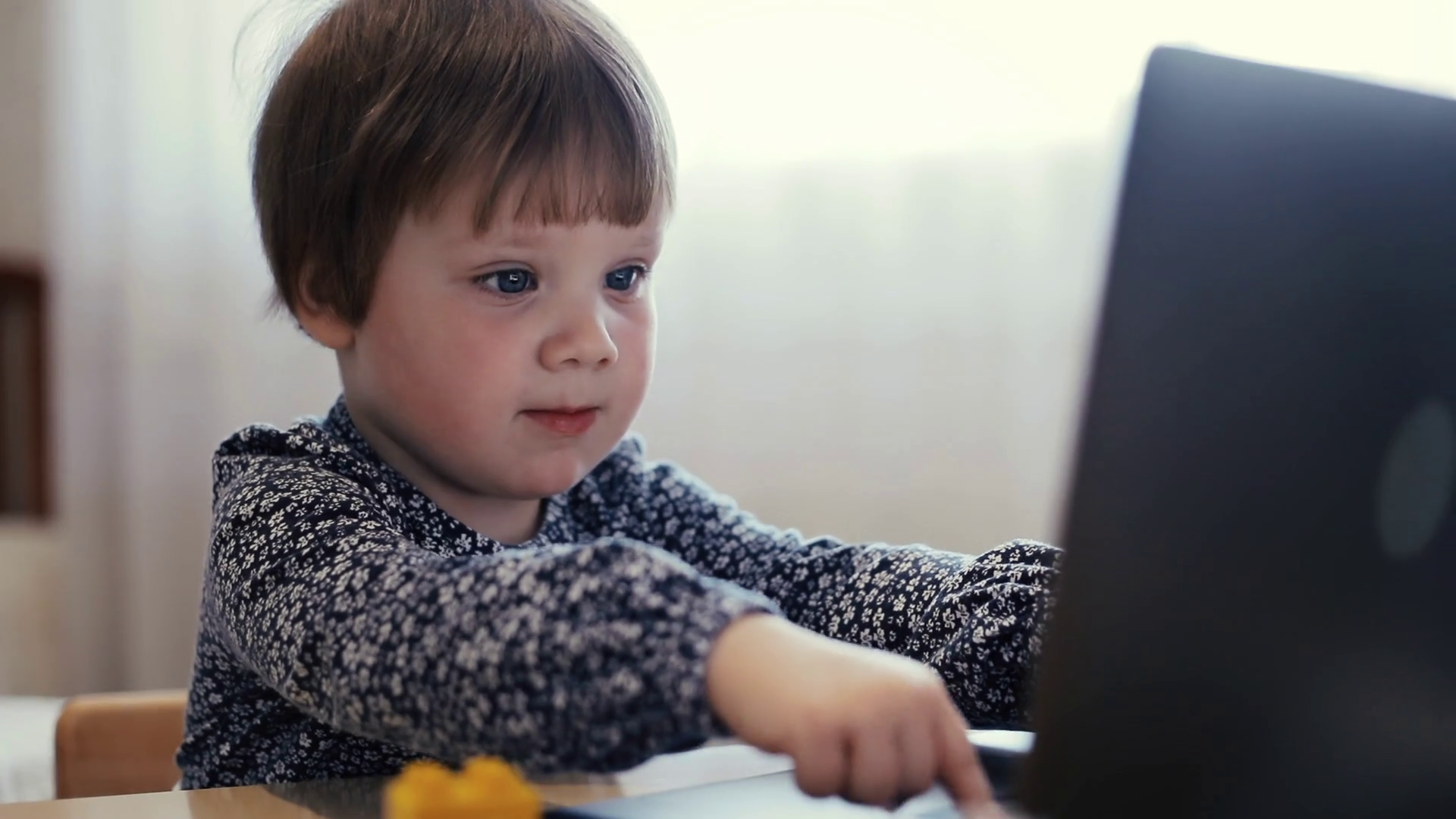 Child Playing Games On Laptop Child Watching Stock Footage SBV ...