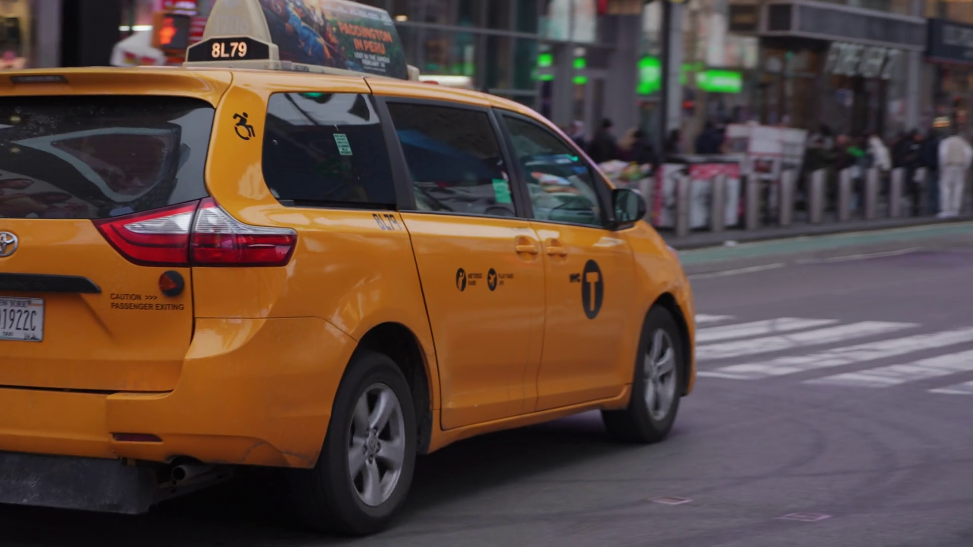 A Bright Yellow Taxi Stands Out Against Stock Footage SBV-352010775 ...