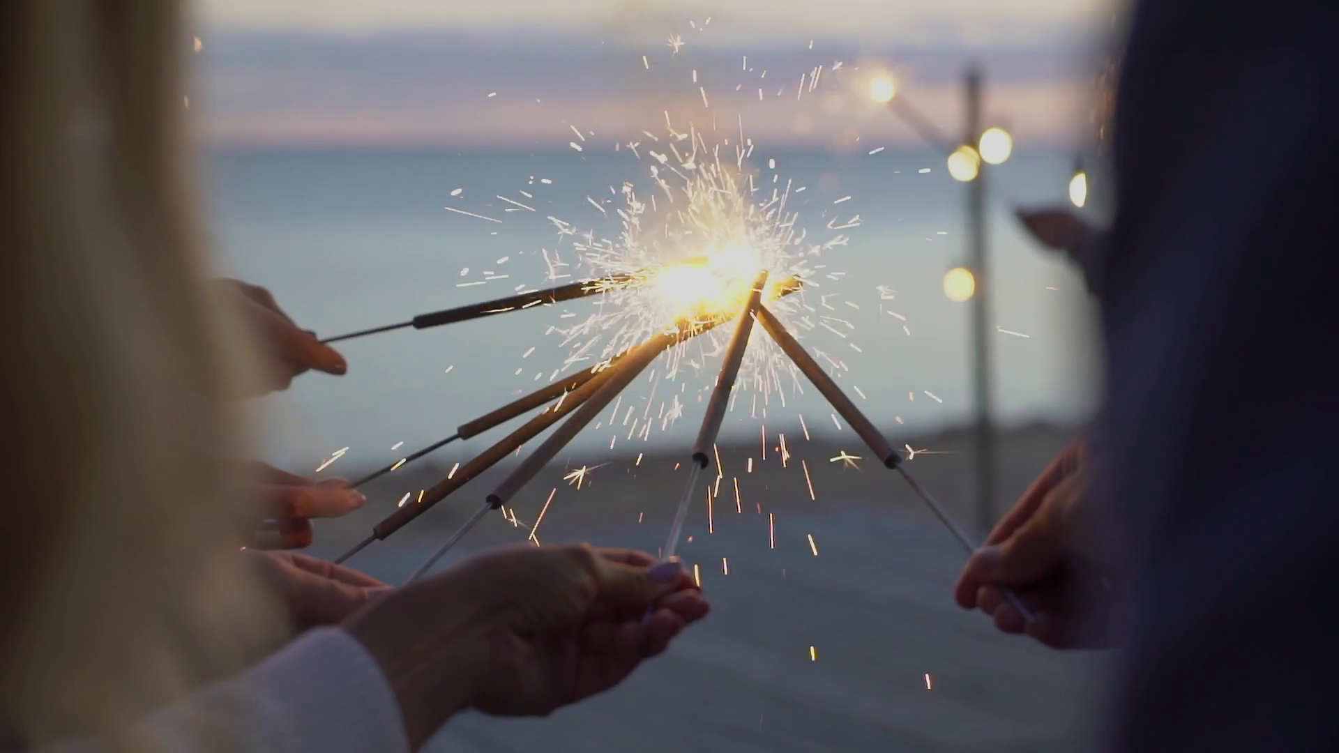 Bengal Lights Fireworks Sparkling People Stock Footage SBV-352012019 ...