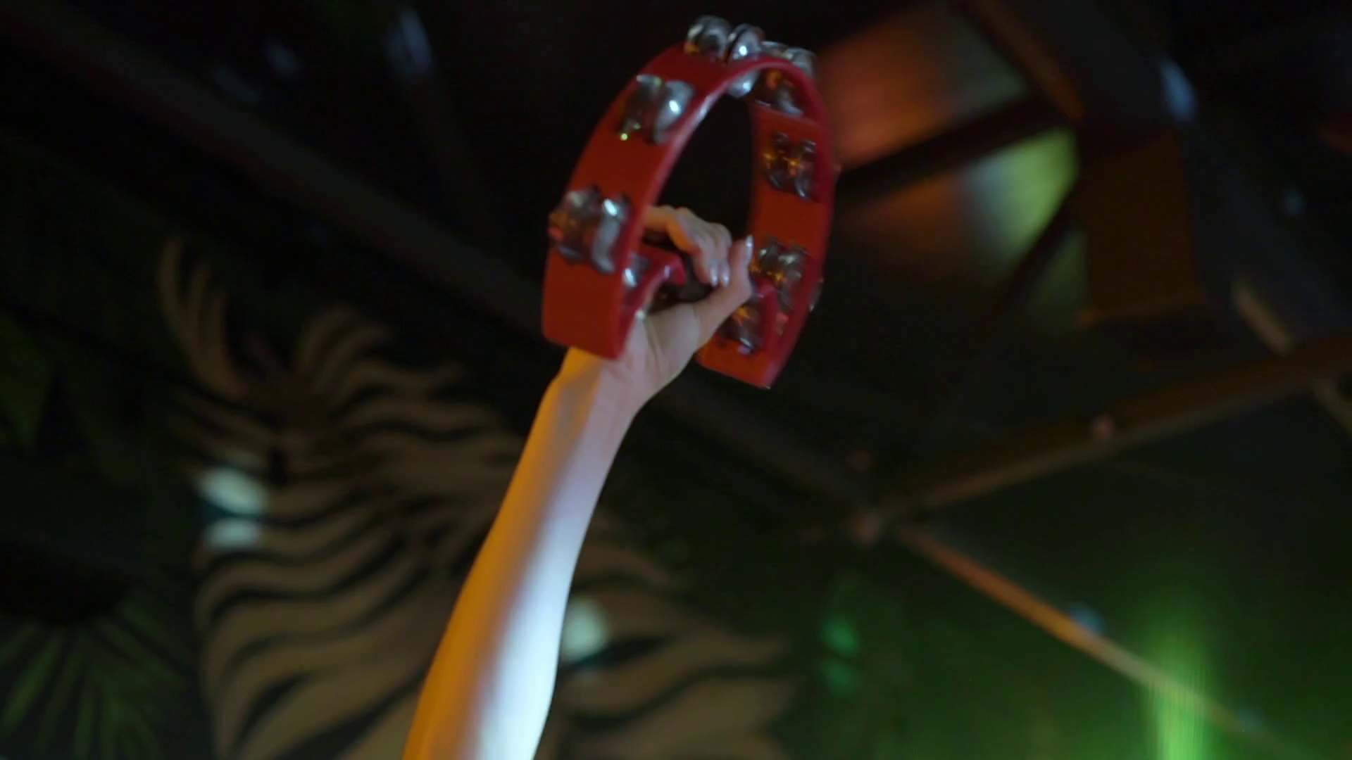 Woman Playing Music At Tambourine Timbrel Stock Footage SBV-352014453 ...