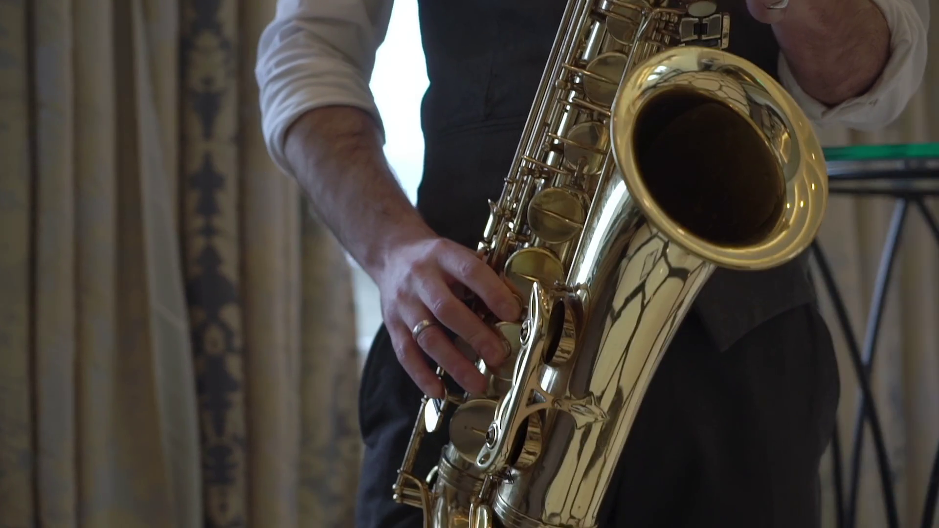 Saxophonist Playing Saxophone At Party Man Stock Footage SBV-352013491 ...