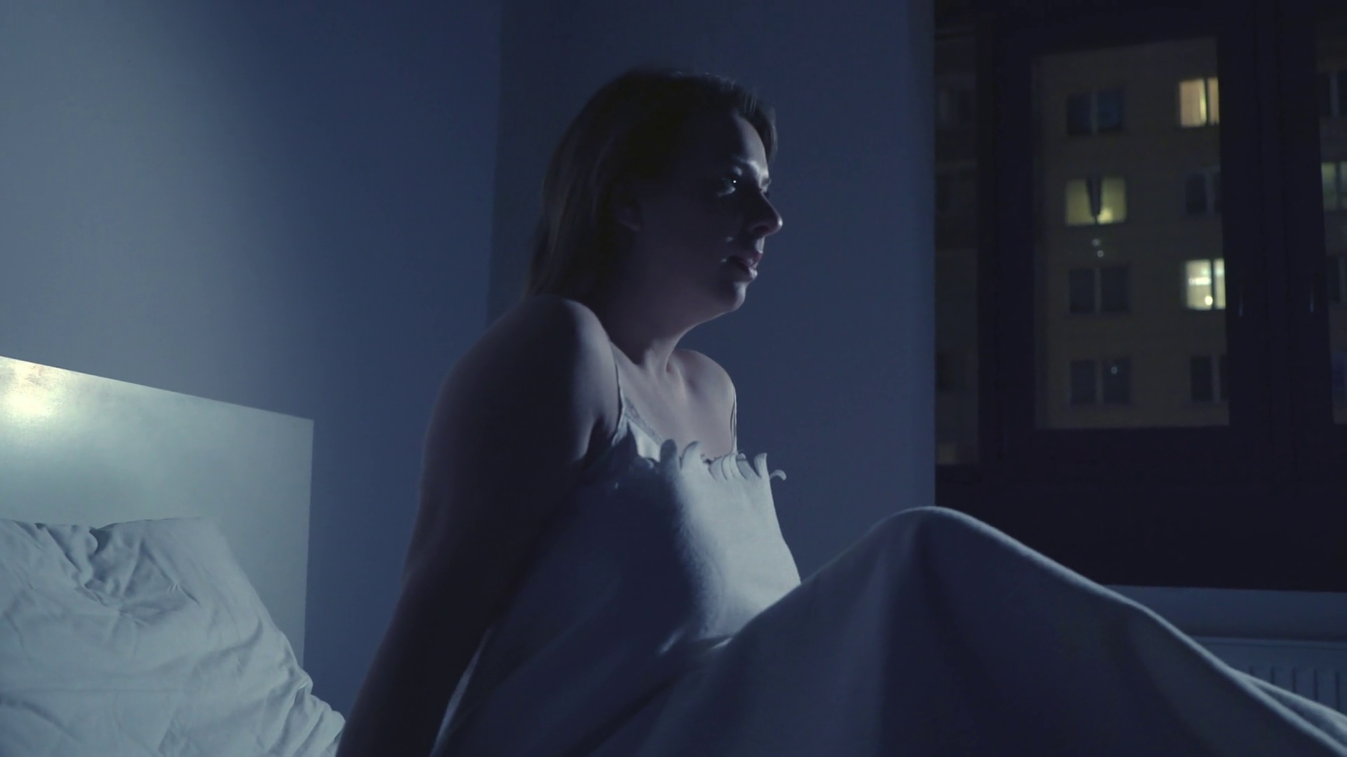 Young Woman Wake Up With Nightmare Stock Footage SBV-352486183 ...