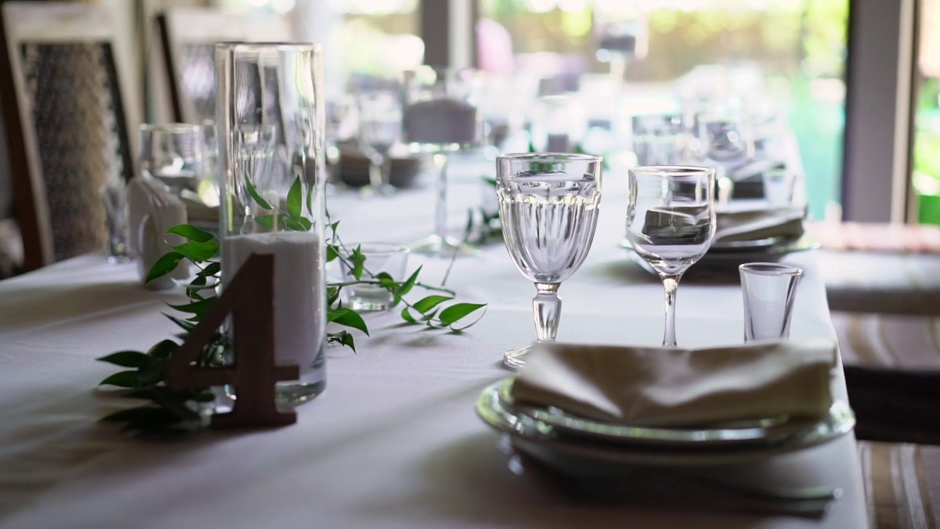 Banquet Decorated Table With Cutlery Wedding Stock Footage SBV ...