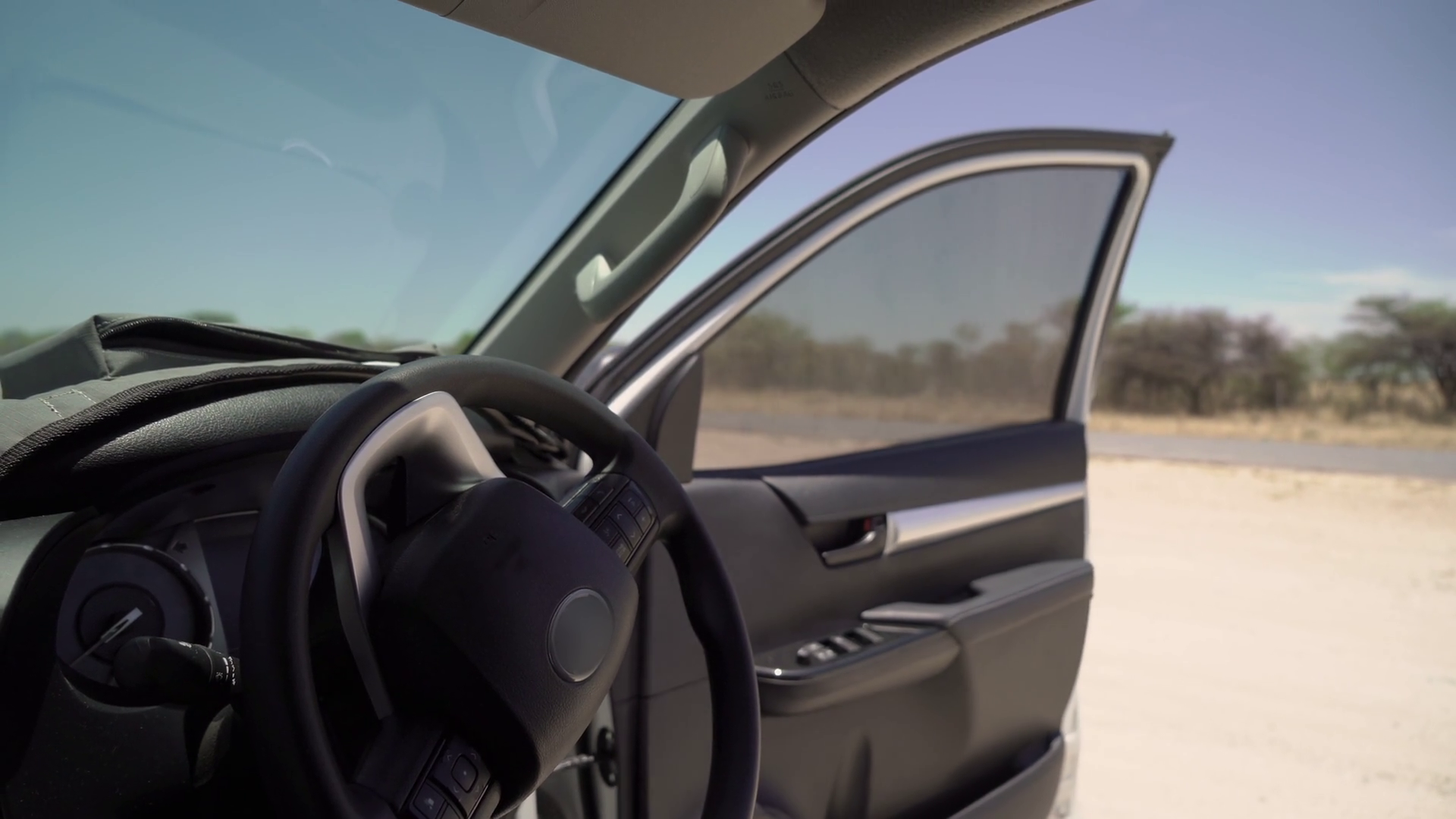 Parked Car On Dirt Road Salon From Inside Stock Footage SBV-352027696 ...