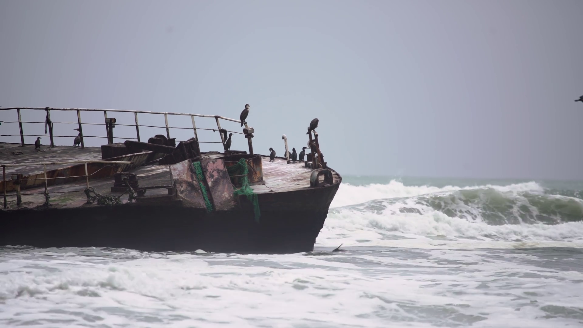 Sunken Trawler Shipwreck Old Rusty Metal Stock Footage SBV-352027903 ...