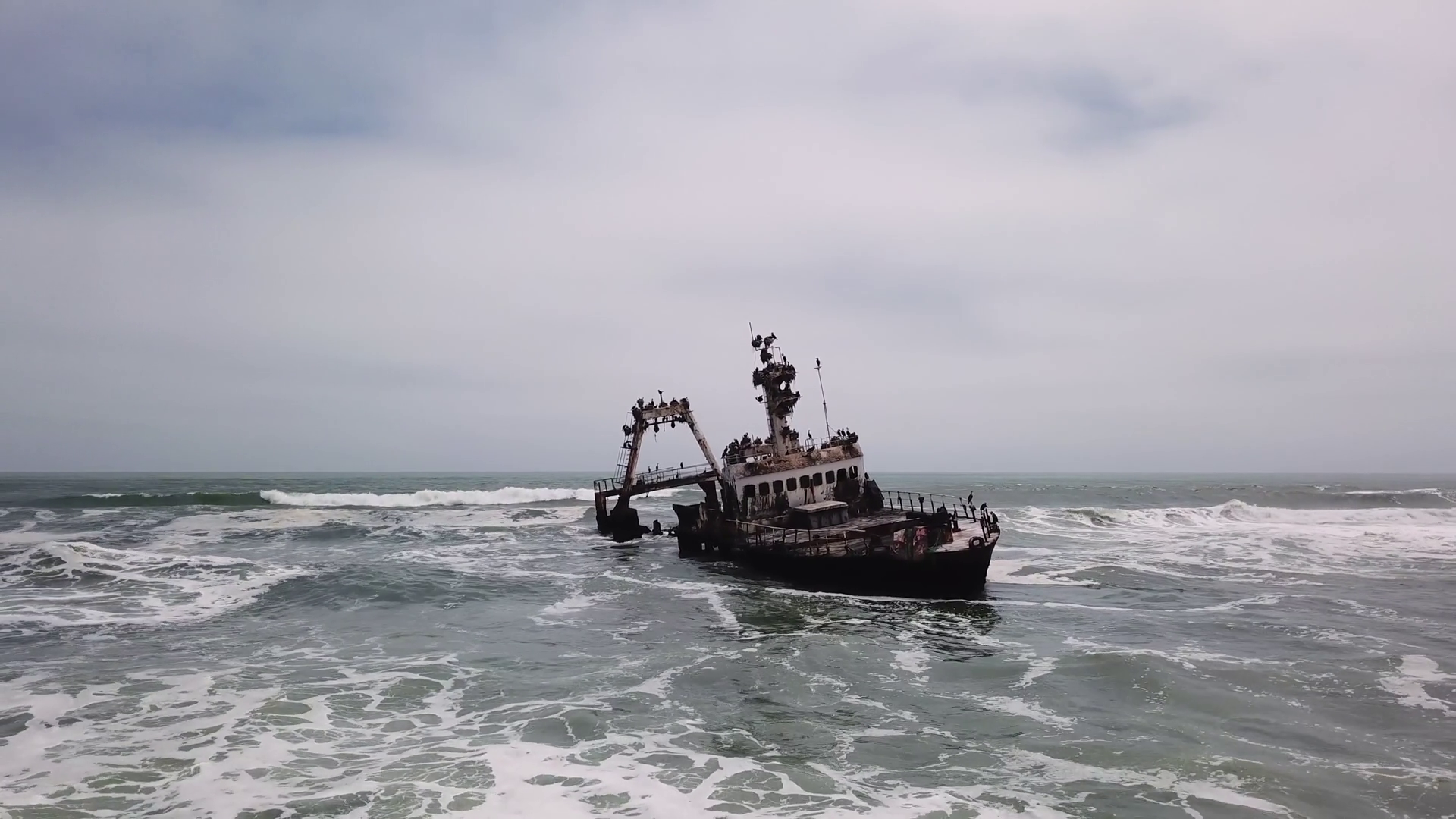 Sunken Trawler Shipwreck Old Rusty Metal Stock Footage SBV-352323781 ...
