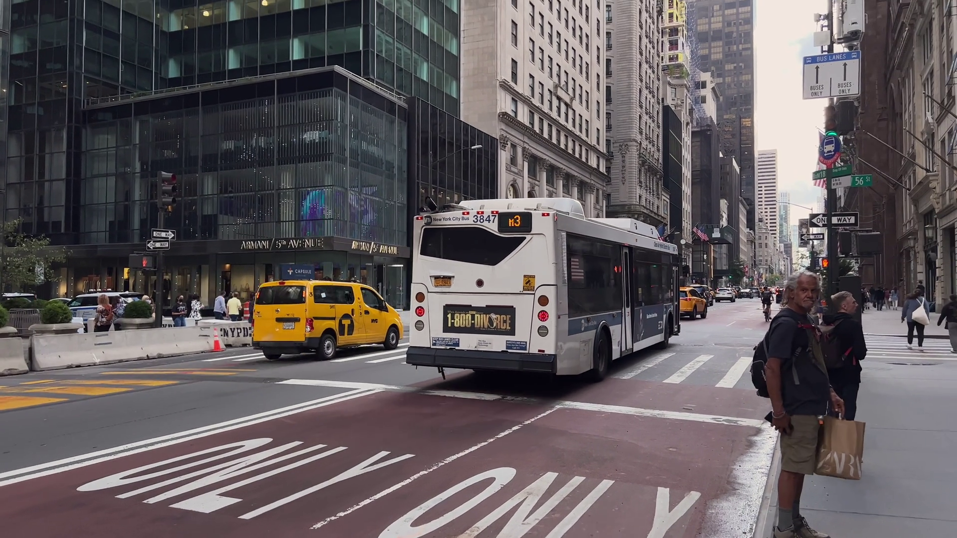 Mta City Buses Driving Along Route Fifth Stock Footage SBV-352028595 ...