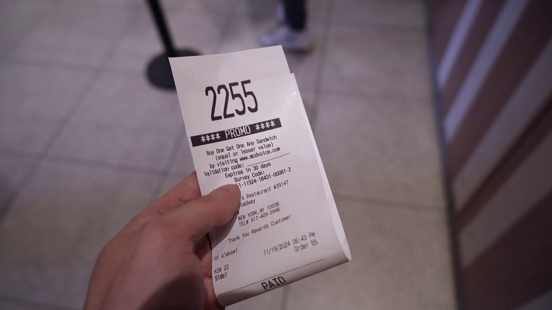 Receipt Food Order From Popular Restaurant Stock Footage SBV-351844544 ...