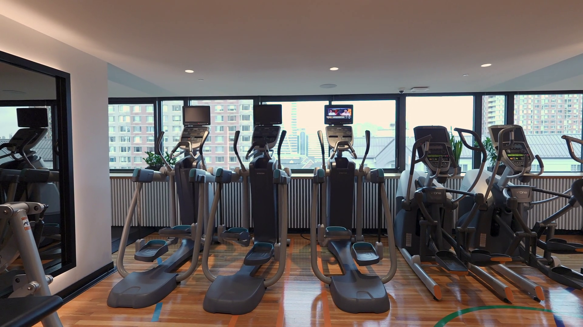 The Modern Gym Interior Features Elliptical Stock Footage SBV-351844788 ...
