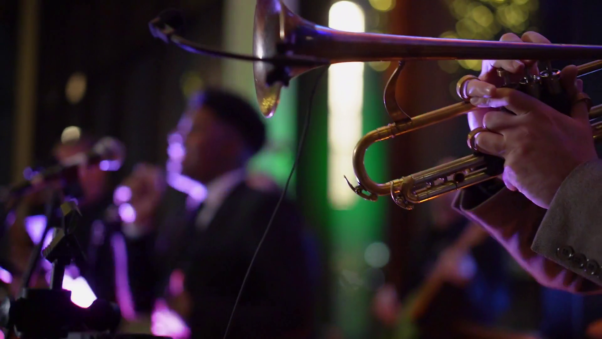 Close-up Of Trumpet Player In Jazz Band Stock Footage SBV-351836347 ...