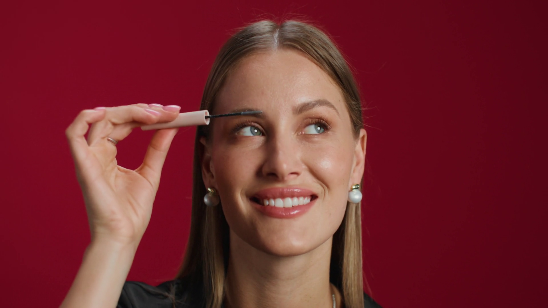 A Woman Applies Gel To Eyebrows Smiles At Stock Footage SBV-349412248 ...