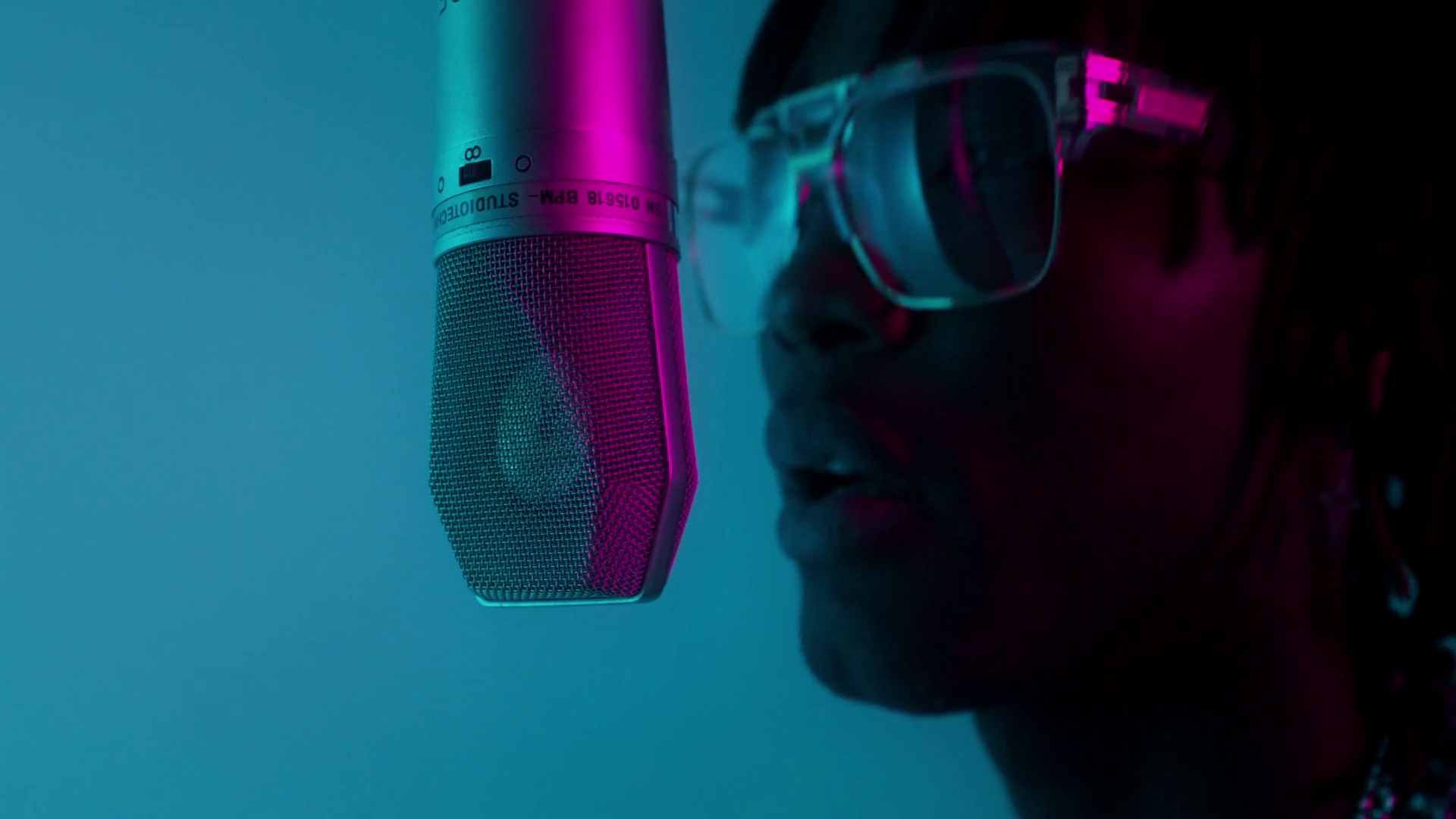 A Man Is Rapping Into Microphone Stylish Stock Footage SBV-351675452 ...