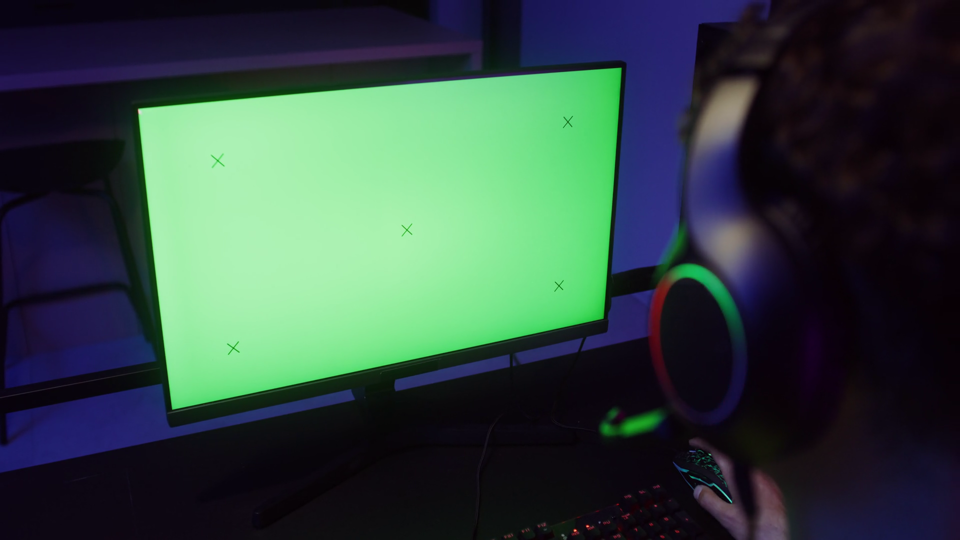 Computer Monitor With Green Screen Close Up Stock Footage SBV-352952804 ...