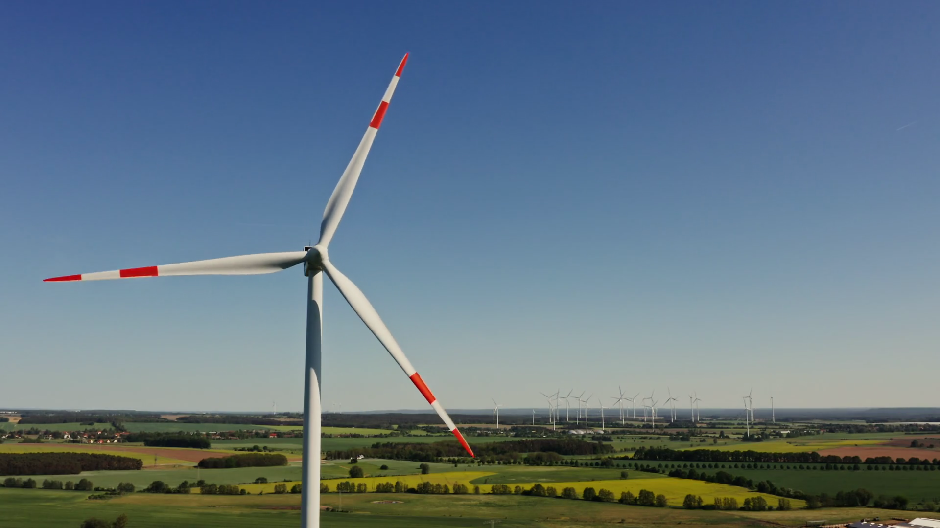 Bird's Eye View Of Rotating Blades Of Wind Stock Footage SBV-347703999 ...