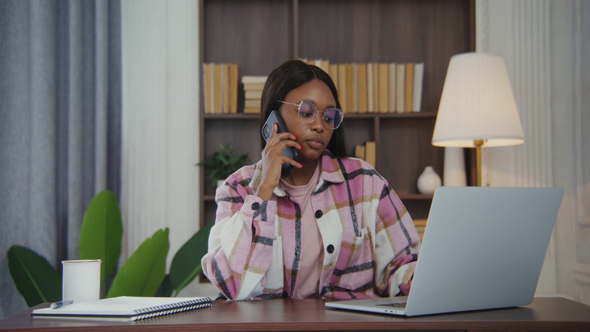 Talented Woman Multitasking In Modern Office Stock Footage SBV ...