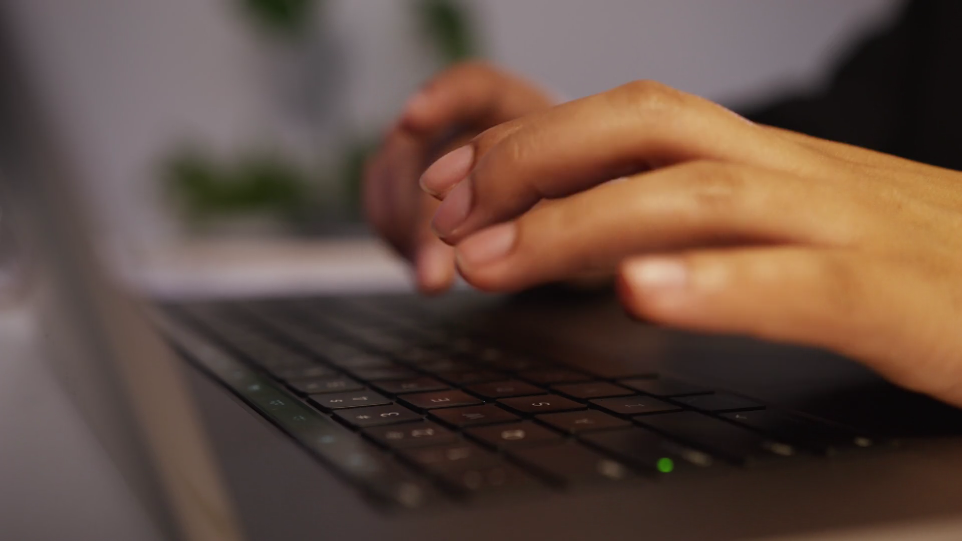 Black Girl Slowly Typing On Laptop Neat Stock Footage SBV-348868466 ...