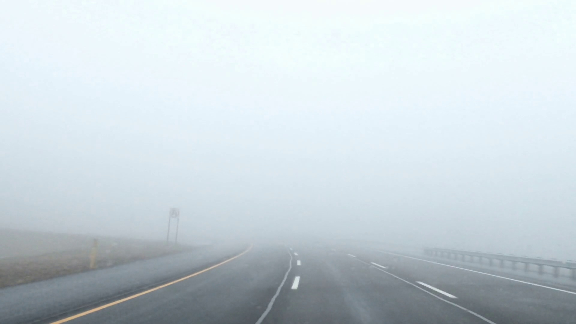 A Driver's Perspective Of Traveling On Foggy Stock Footage SBV ...