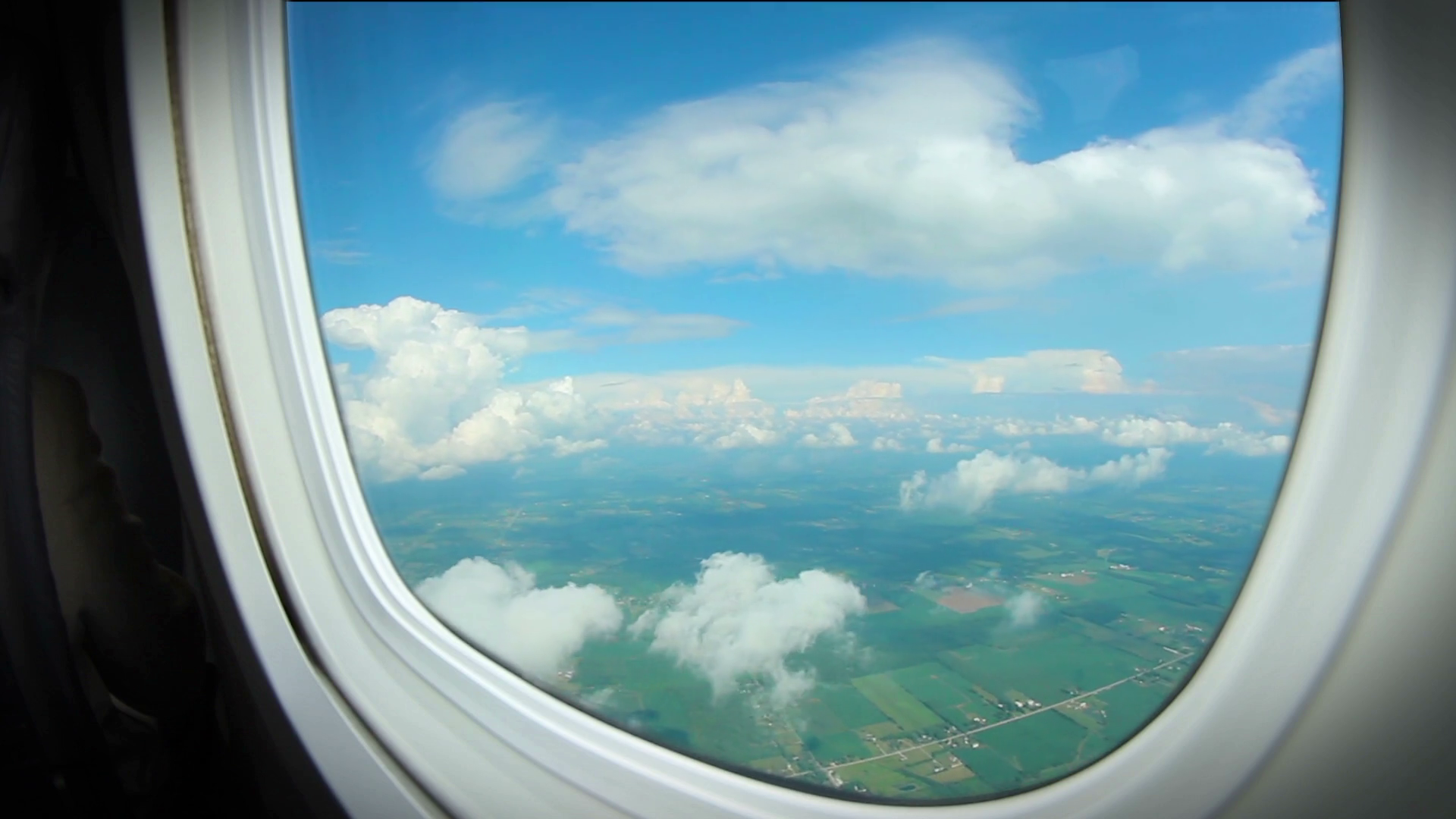 Airplane Window Passenger Looking Out Clouds Stock Footage SBV ...
