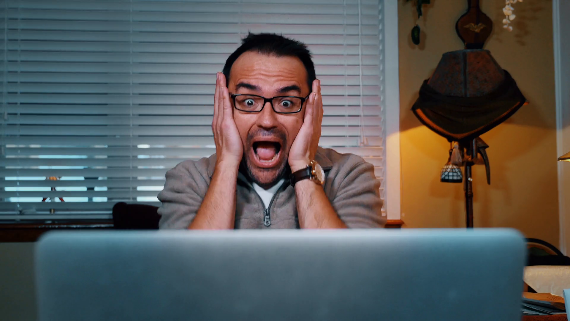Looping Shocked Man At Computer Stock Footage SBV-300508164 - Storyblocks