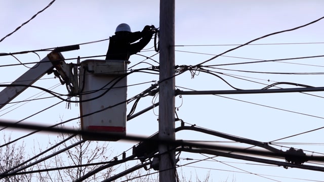Telephone Pole Worker Stock Footage: Royalty-Free Video Clips - Storyblocks