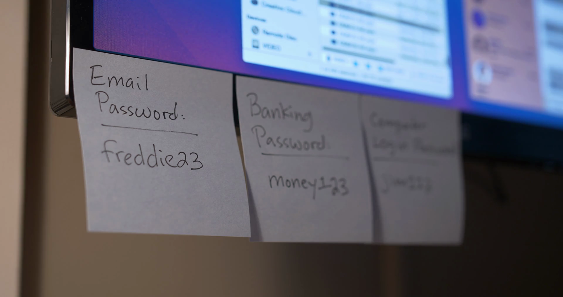 A Person Removes Post-it Password Reminders Stock Footage SBV-314102758 ...