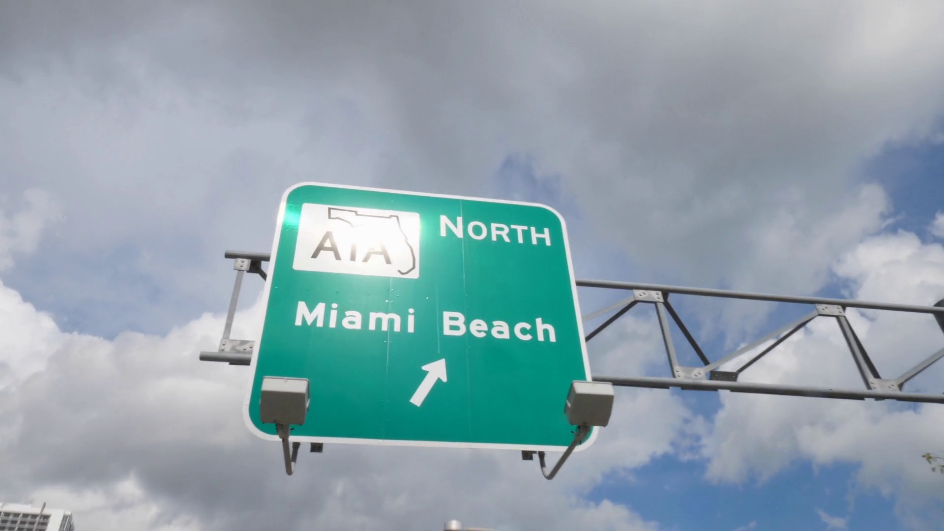 A View Driving Under Miami Road Sign On Stock Footage SBV-347810645 ...