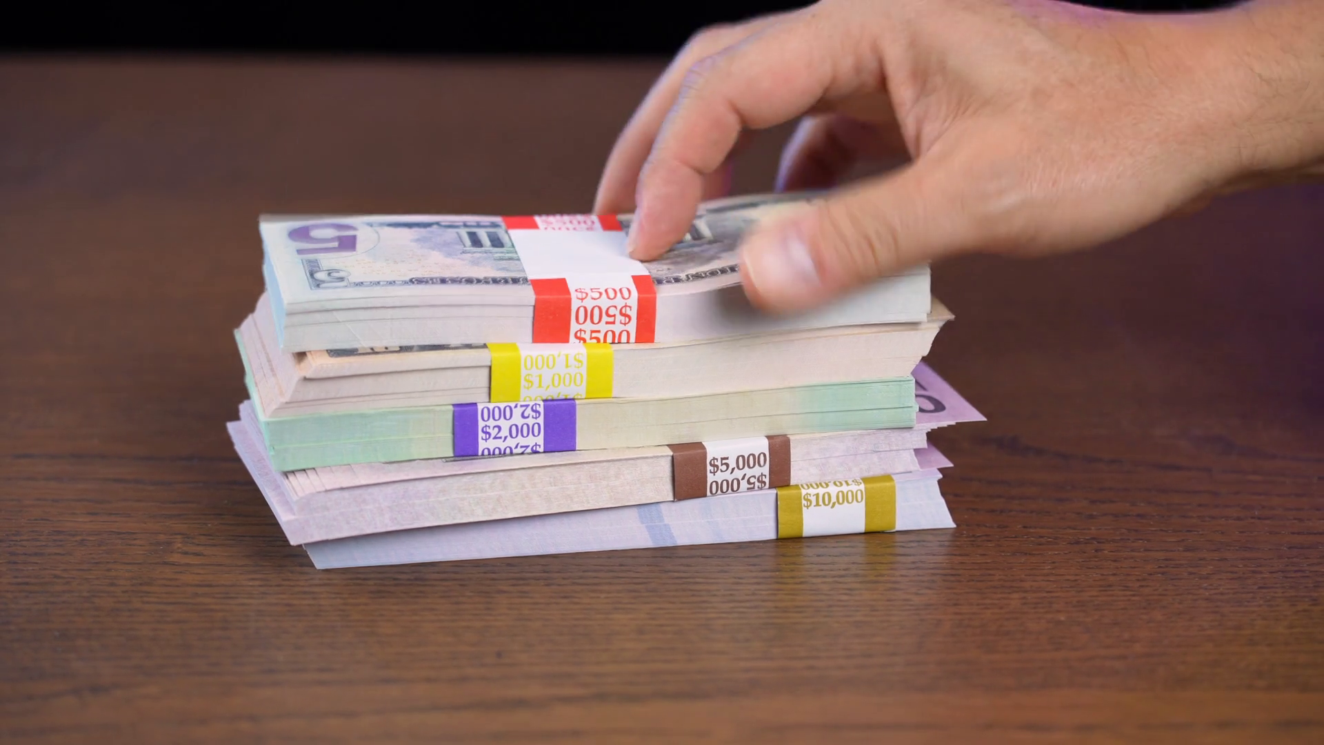 Slamming Down Stacks Of Cash In Bundles Prop Stock Footage SBV ...