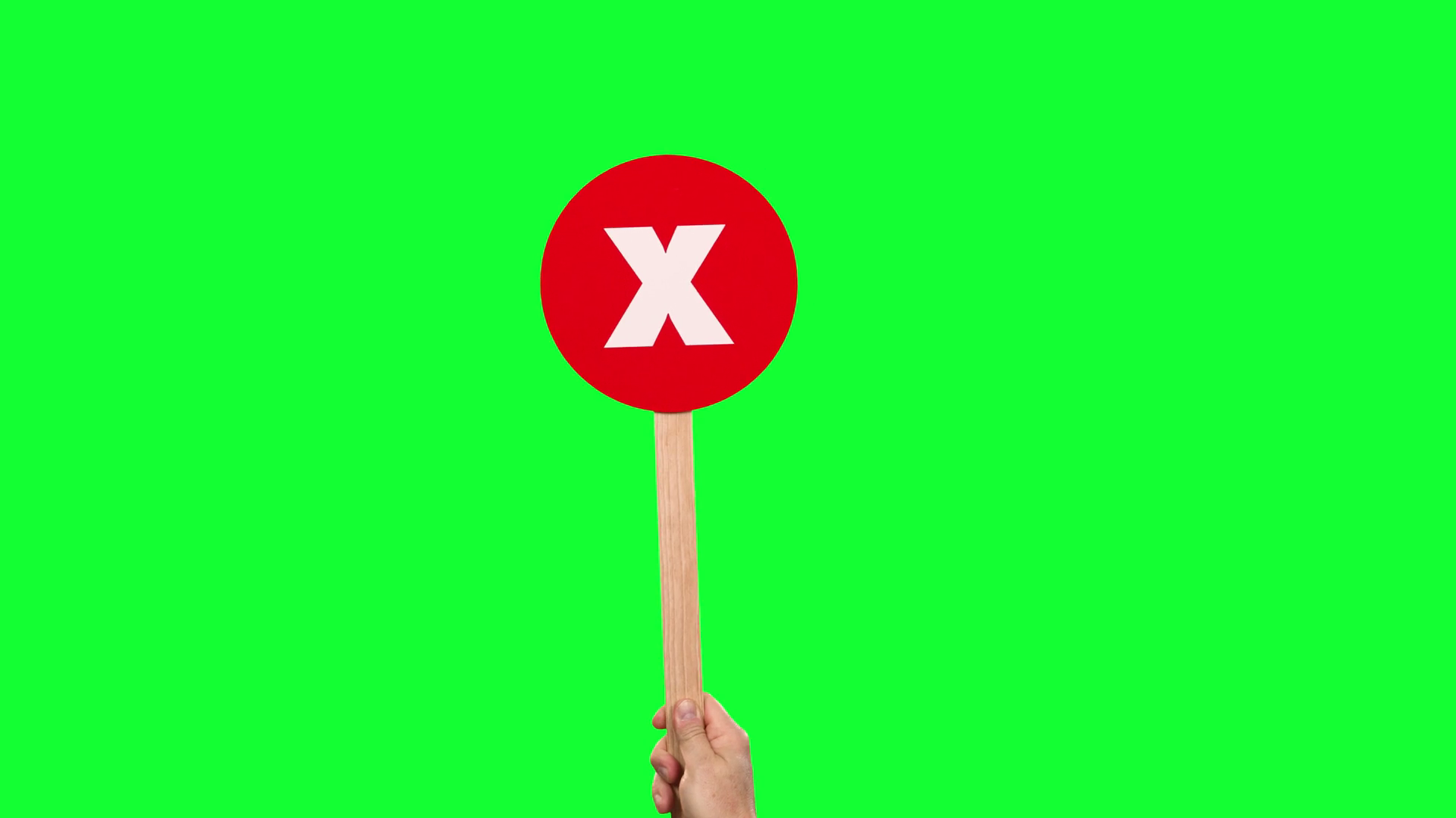 A Hand Waving Red X Paddle Green Screen Game Stock Footage SBV ...